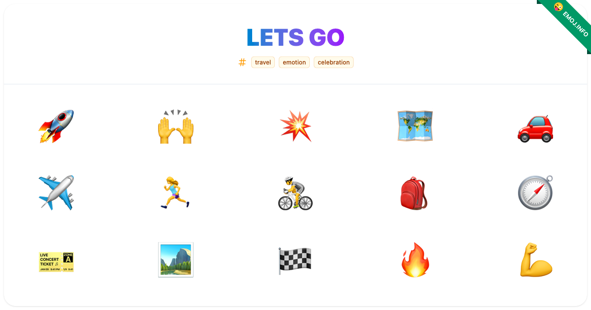 Lets Go Emojis 🚀 🙌 💥 | Meaning, Copy & Paste