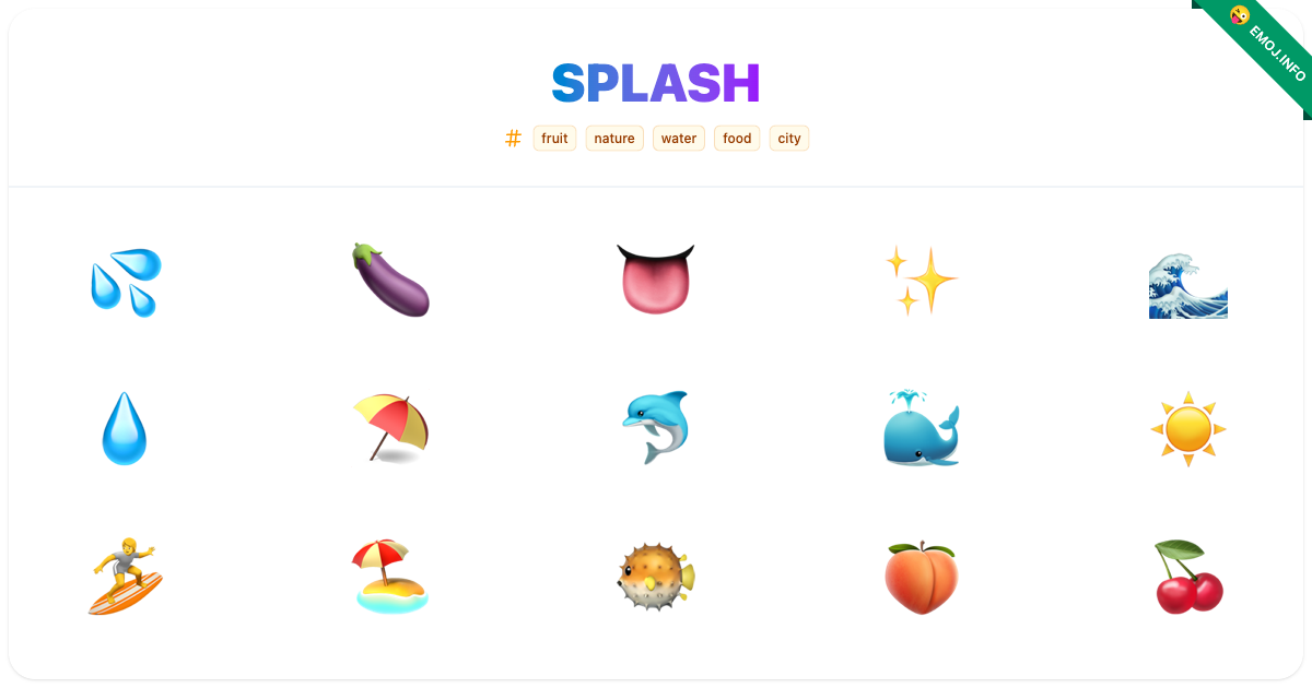 Splash Emojis 💦 🍆 👅 | Meaning, Copy & Paste