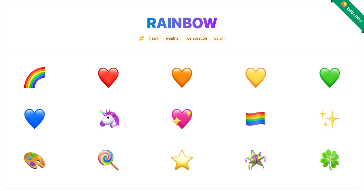 Rainbow Emojis 🌈 ️ 🧡 | Meaning, Copy & Paste