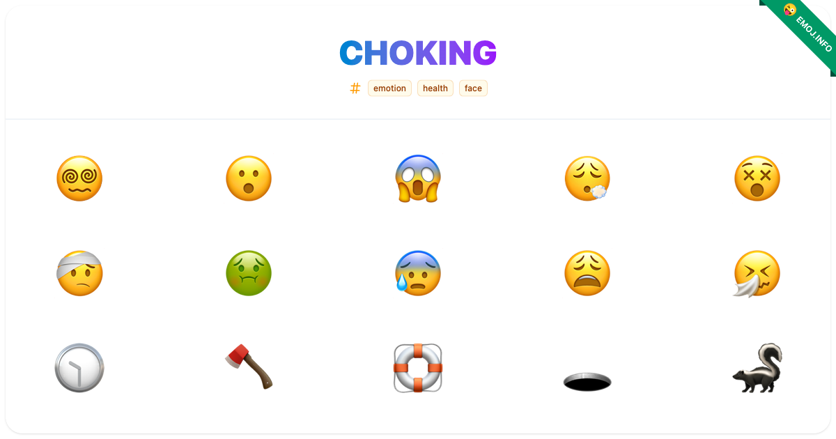 Choking Emojis 😵‍💫 😮 😱 | Meaning, Copy & Paste