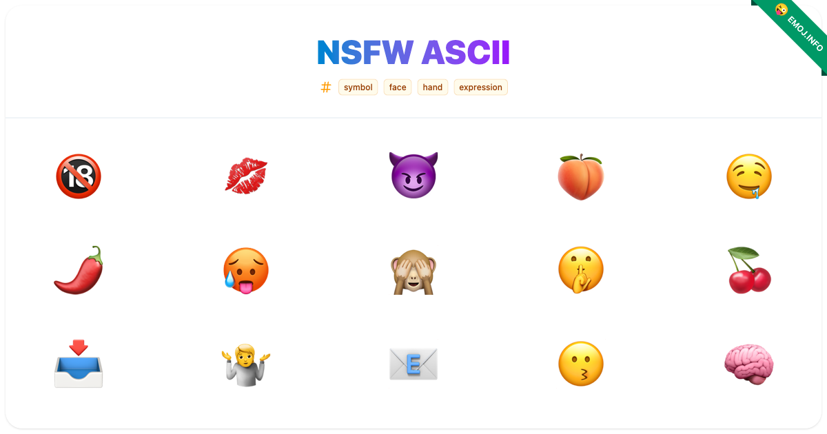 Nsfw Ascii Emojis 🔞 💋 😈 | Meaning, Copy & Paste