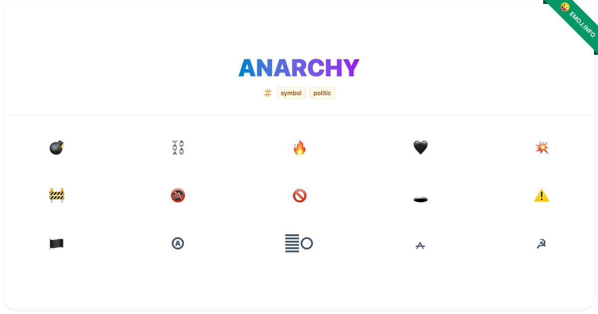 Anarchy Emojis 💣 ⛓️ 🔥 | Meaning, Copy & Paste