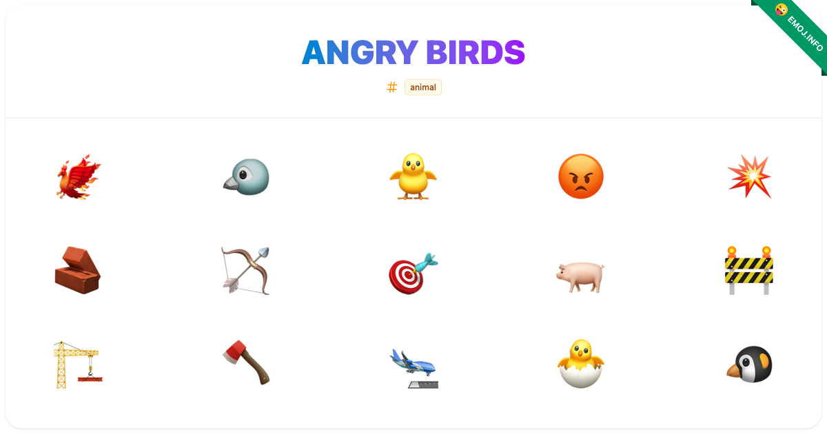 Angry Birds Emojis 🐦‍🔥 🐦 🐥 | Meaning, Copy & Paste