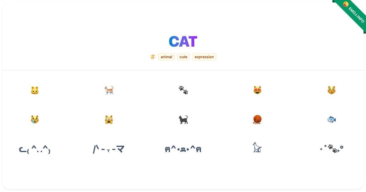 Cat Emojis 🐱 🐈 🐾 | Meaning, Copy & Paste