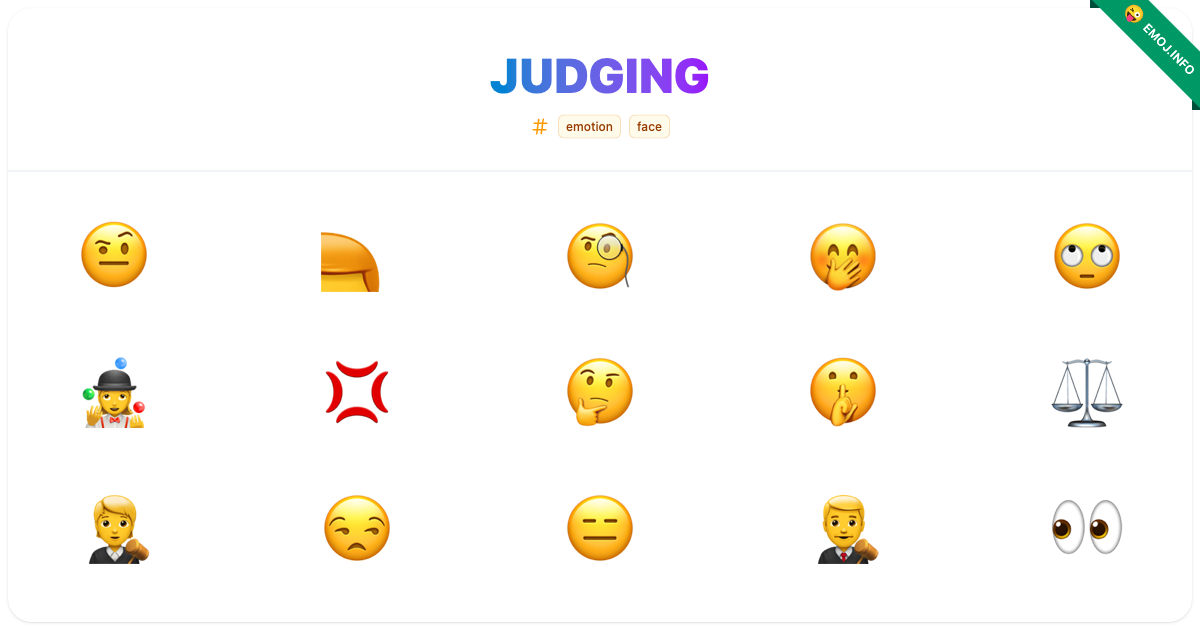 Judging Emojis 🤨 🦰 🧐 | Meaning, Copy & Paste