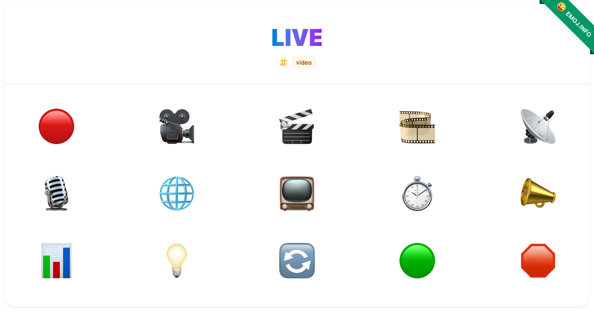 Live Emojis 🔴 🎥 🎬 | Meaning, Copy & Paste