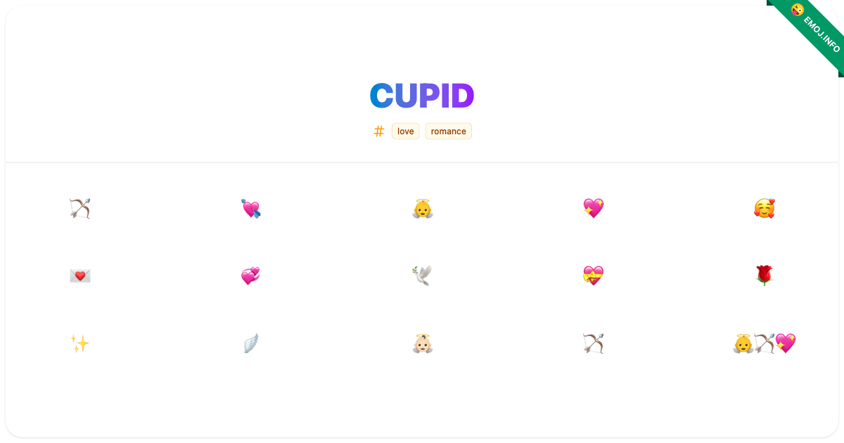 Cupid Emojis 🏹 💘 👼 | Meaning, Copy & Paste
