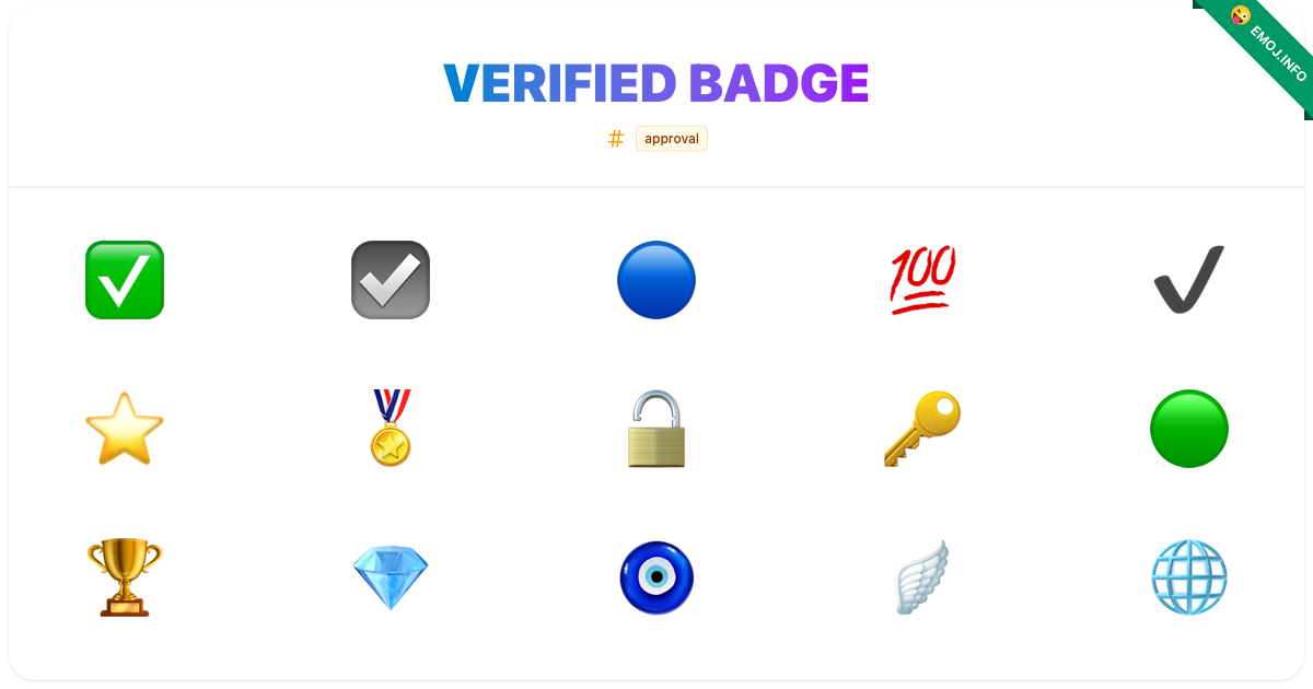 Verified Badge Emojis ☑️ 🔵 | Meaning, Copy & Paste