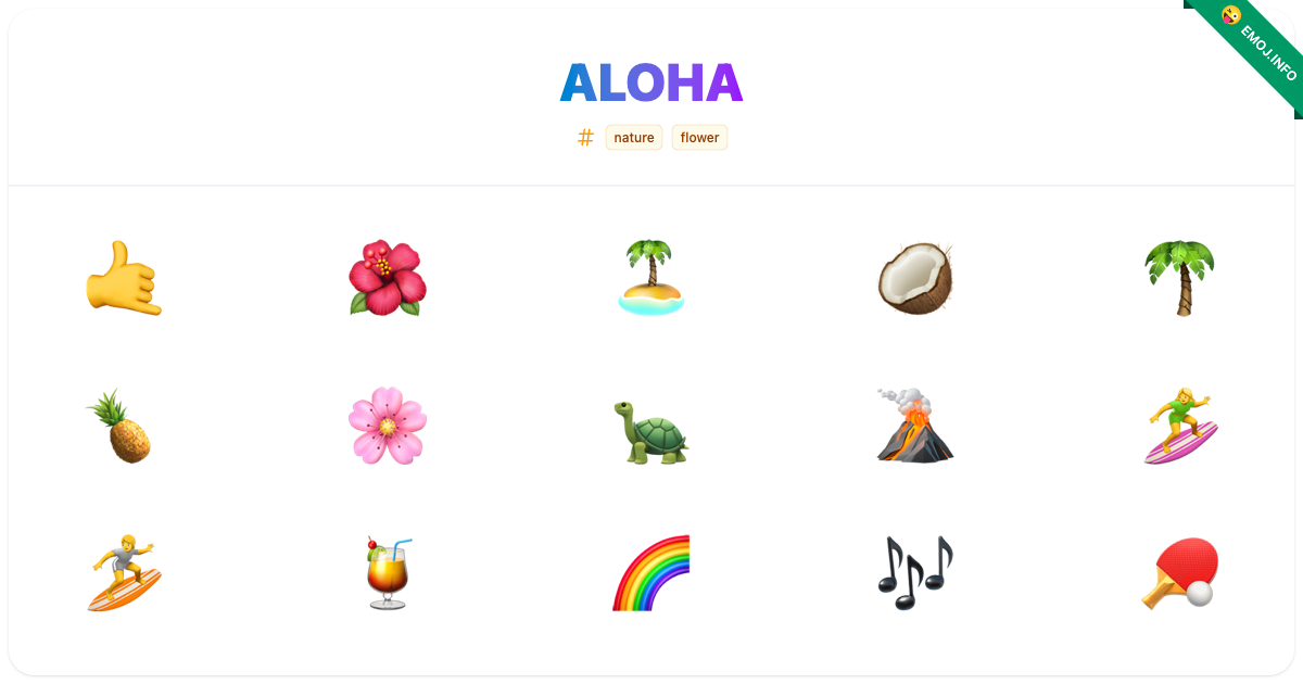 Aloha Emojis 🤙 🌺 🏝️ | Meaning, Copy & Paste