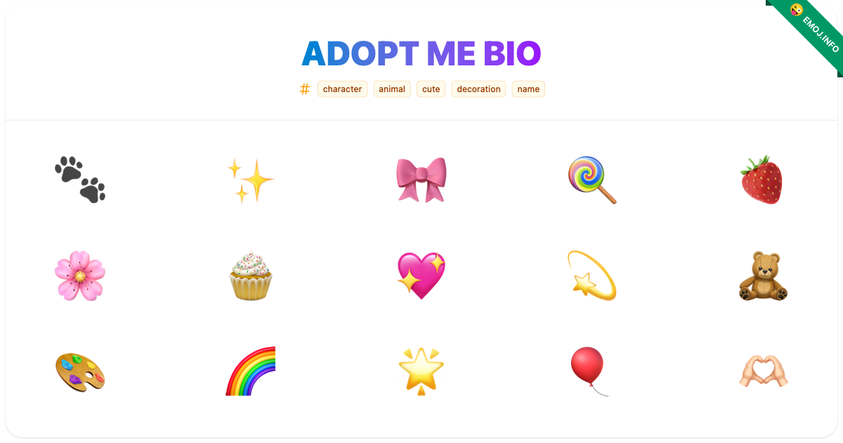 Adopt Me Bio Emojis 🐾 🎀 | Meaning, Copy & Paste