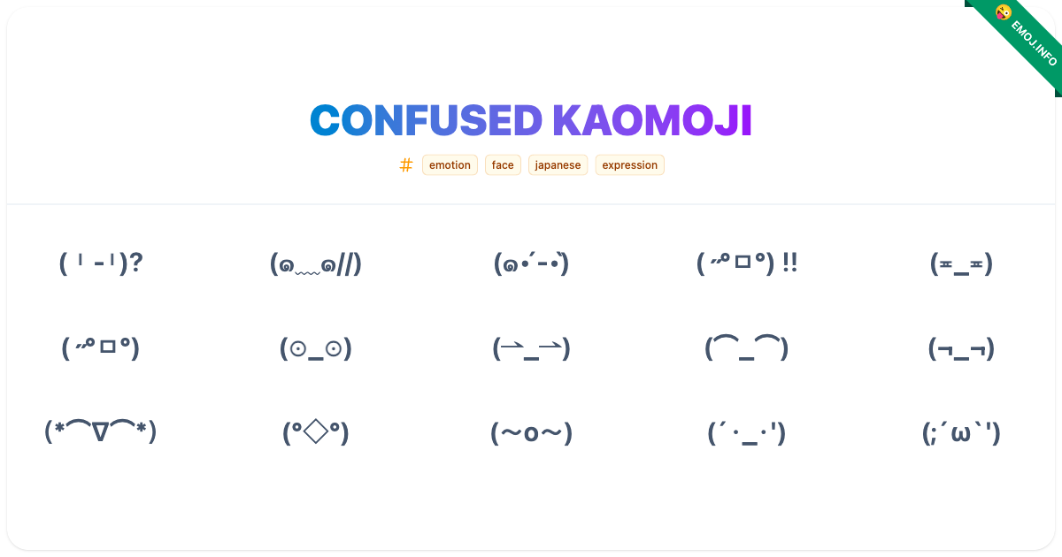 Confused Kaomoji Emojis ( ╹ -╹)? (๑﹏๑//) (๑•́ -•̀) | Meaning, Copy & Paste