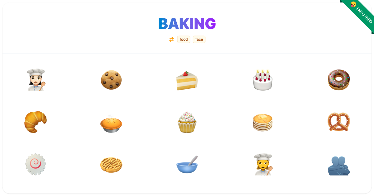 Baking Emojis 👩🏻‍🍳 🍪 🍰 | Meaning, Copy & Paste
