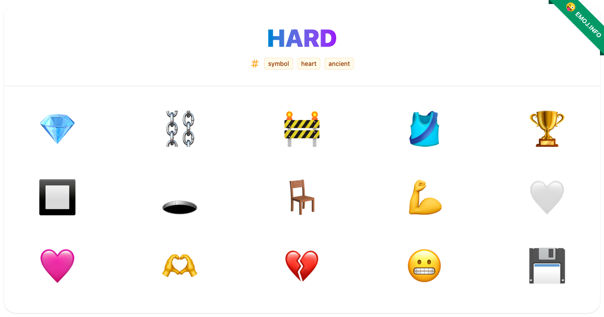 Hard Emojis 💎 ⛓️ 🚧 | Meaning, Copy & Paste