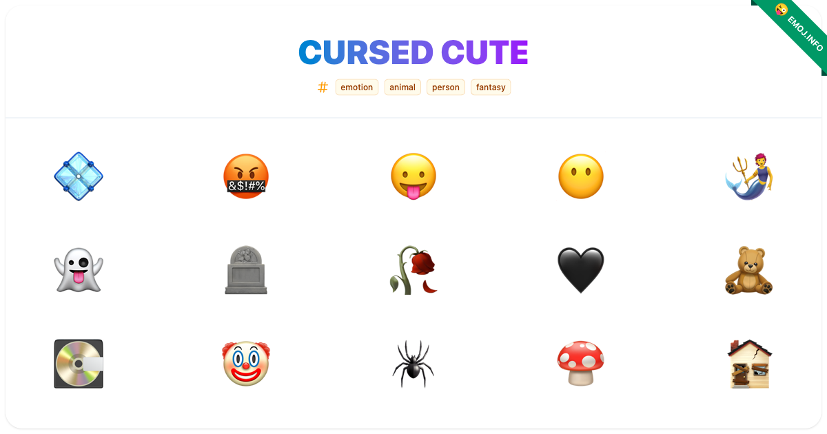 Cursed Cute Emojis 💠 🤬 😛 | Meaning, Copy & Paste