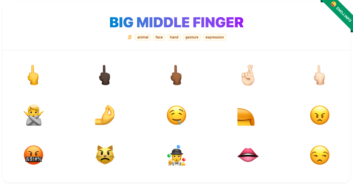 Big Middle Finger Emojis 🖕 🖕🏿 🖕🏾 | Meaning, Copy & Paste