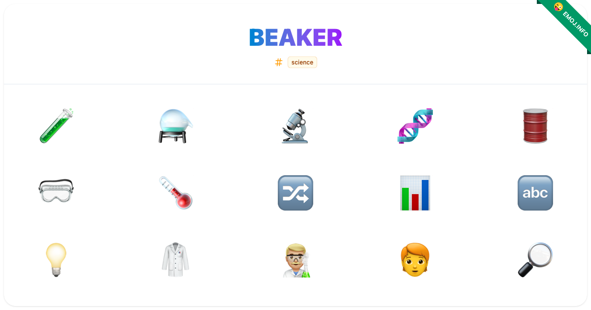 Beaker Emojis 🧪 ⚗️ 🔬 | Meaning, Copy & Paste