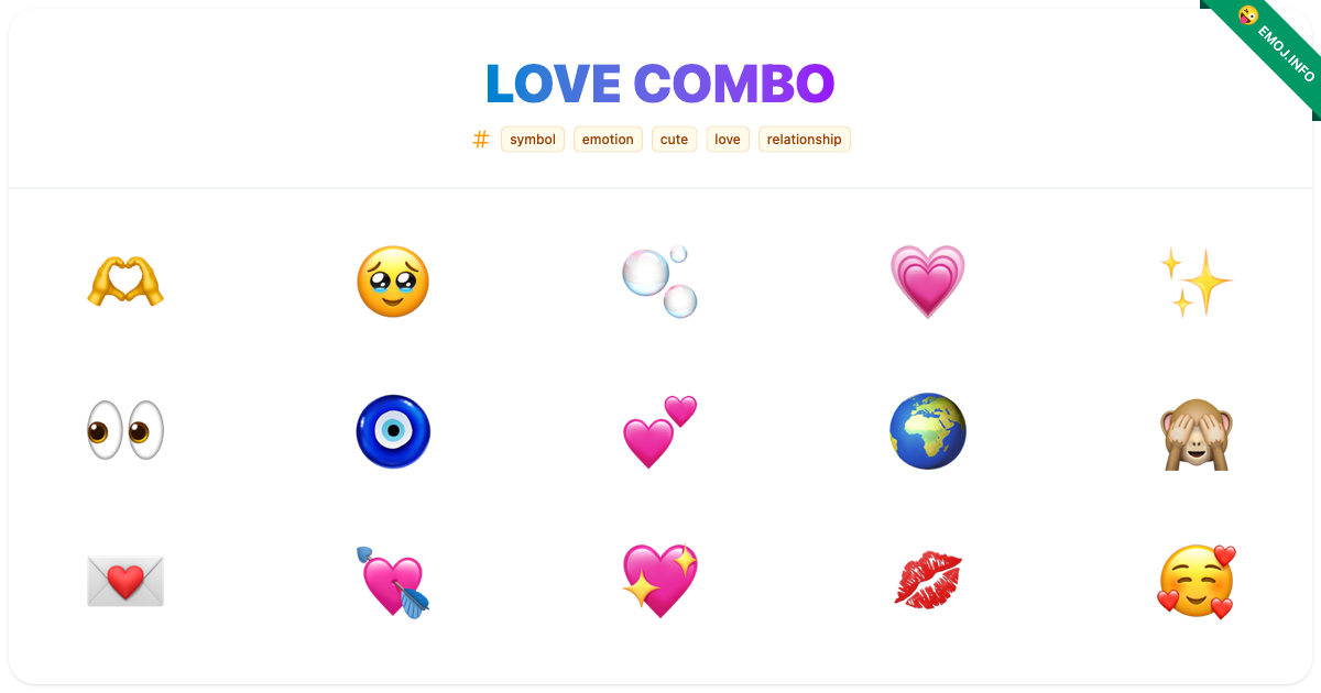 Love Combo Emojis 🫶 🥹 🫧 | Meaning, Copy & Paste