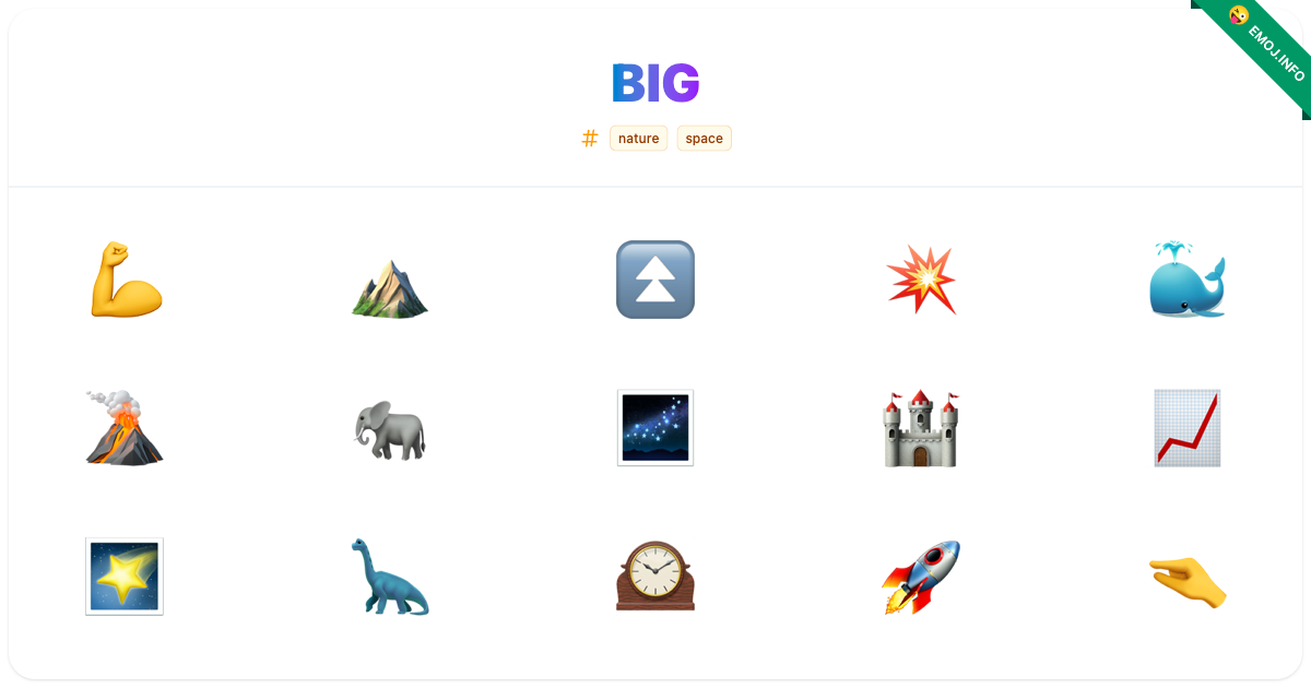 Big Emojis 💪 ⛰️ ⏫ | Meaning, Copy & Paste