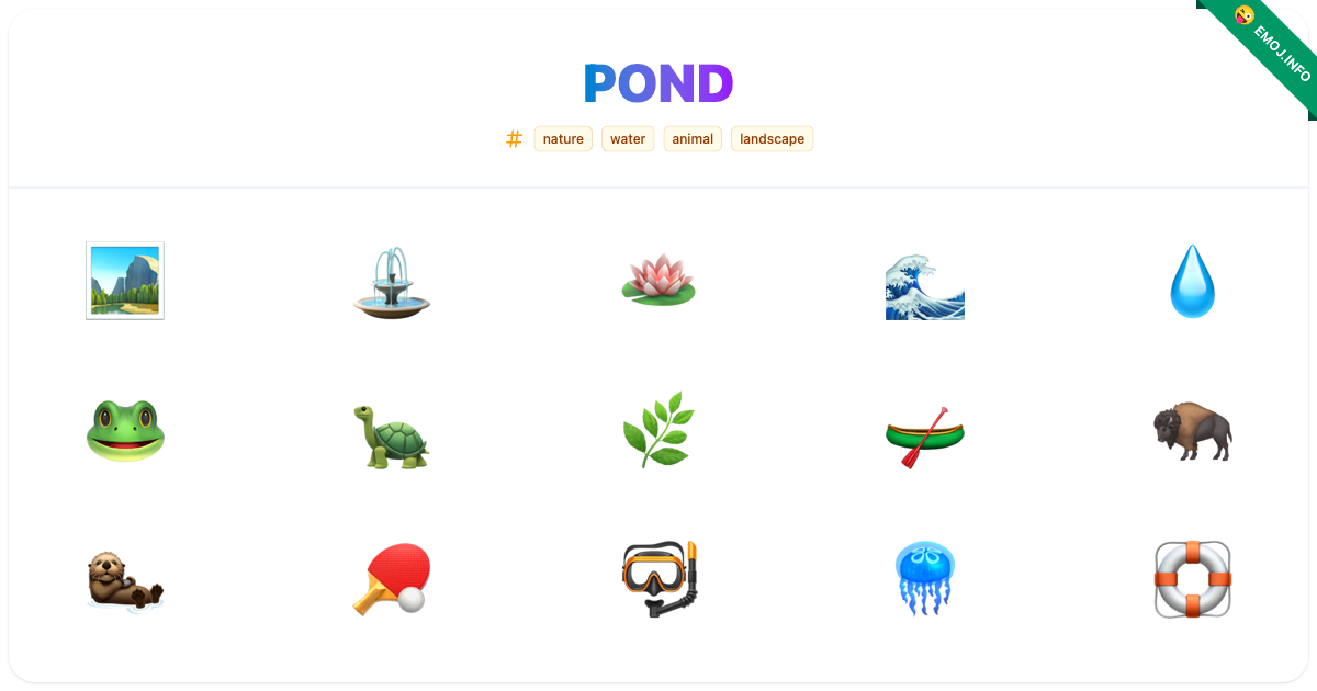 Pond Emojis 🏞️ ⛲ 🪷 | Meaning, Copy & Paste