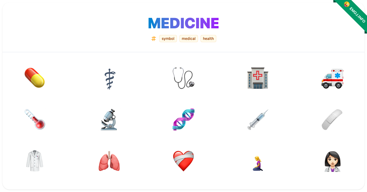 Medicine Emojis 💊 ⚕️ 🩺 | Meaning, Copy & Paste
