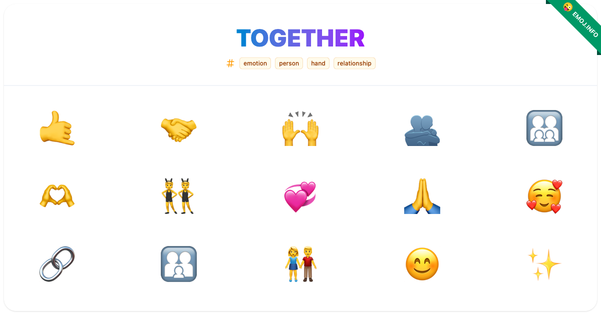 Together Emojis 🤙 🤝 🙌 | Meaning, Copy & Paste