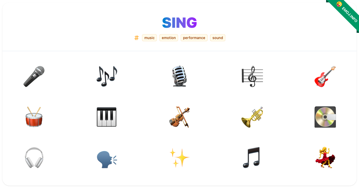 Sing Emojis 🎤 🎶 🎙️ | Meaning, Copy & Paste