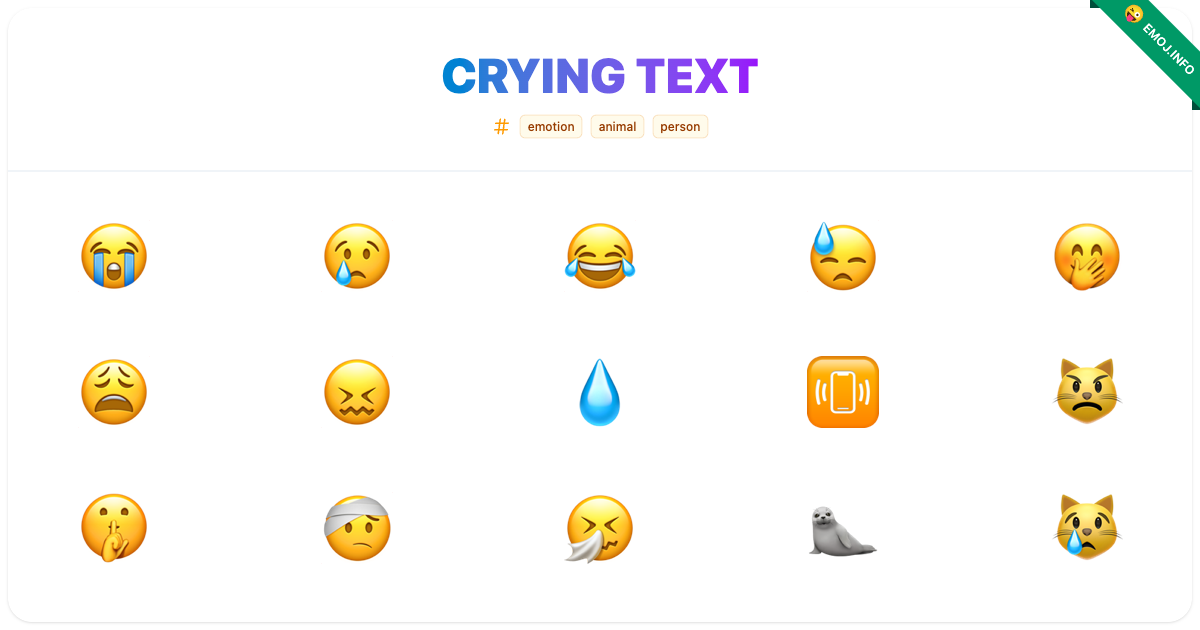Crying Text Emojis 😭 😢 😂 | Meaning, Copy & Paste