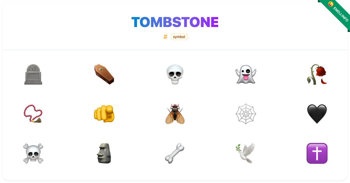 Tombstone Emojis 🪦 ⚰️ 💀 | Meaning, Copy & Paste