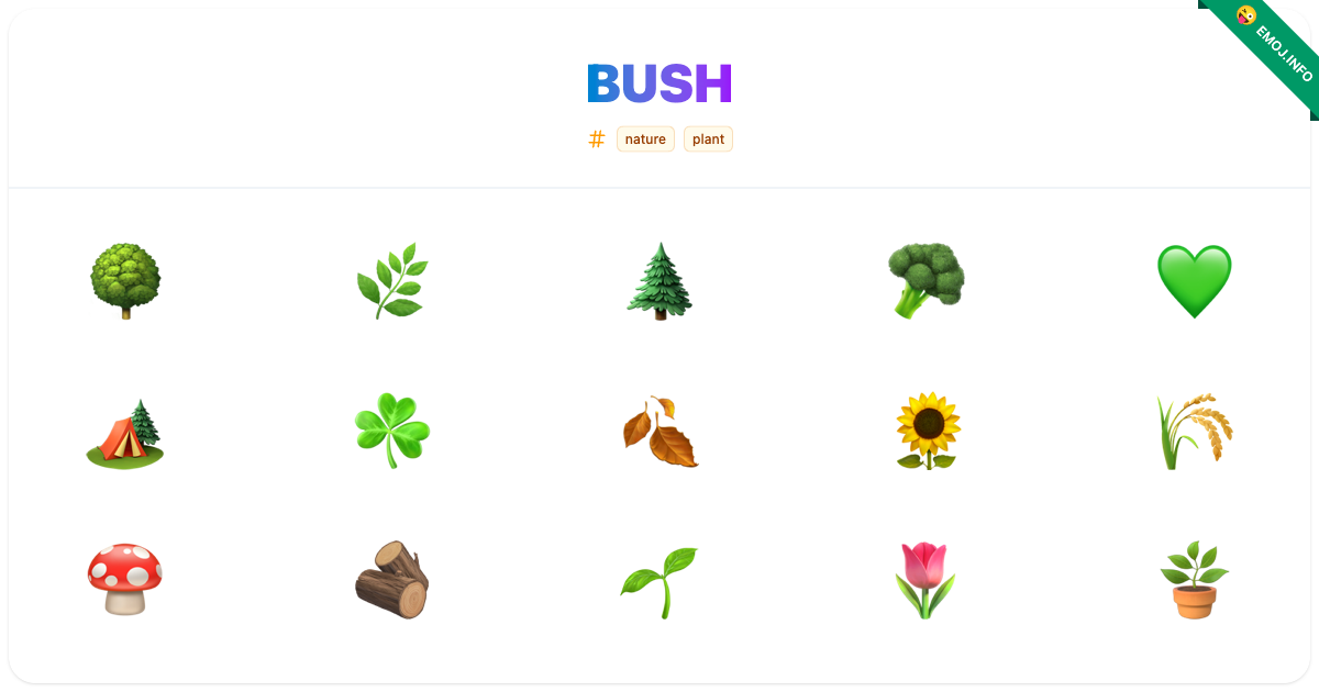 Bush Emojis 🌳 🌿 🌲 | Meaning, Copy & Paste