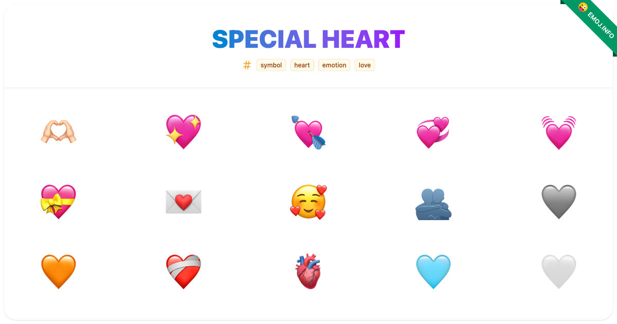 Special Heart Emojis 🫶🏻 💖 💘 | Meaning, Copy & Paste