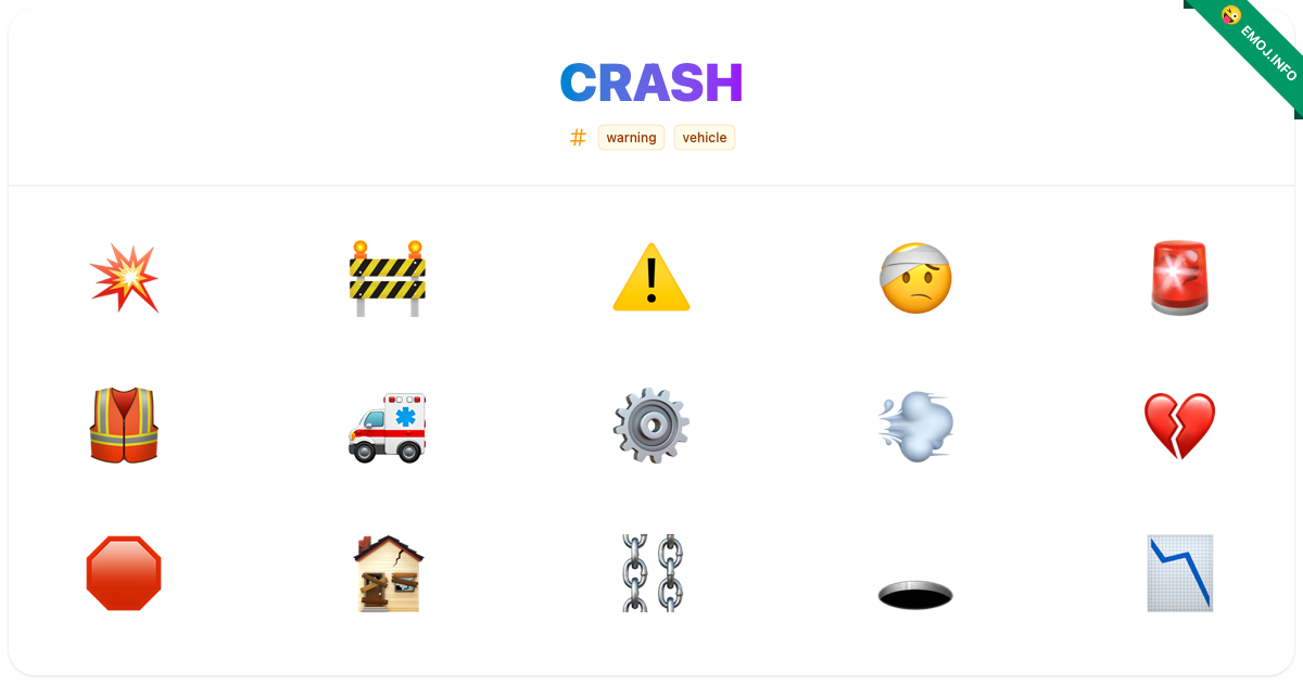 Crash Emojis 💥 🚧 ⚠️ | Meaning, Copy & Paste