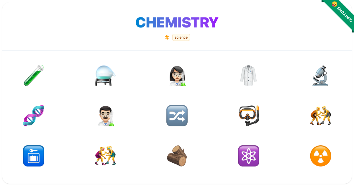 Chemistry Emojis 🧪 ⚗️ 👩🏻‍🔬 | Meaning, Copy & Paste