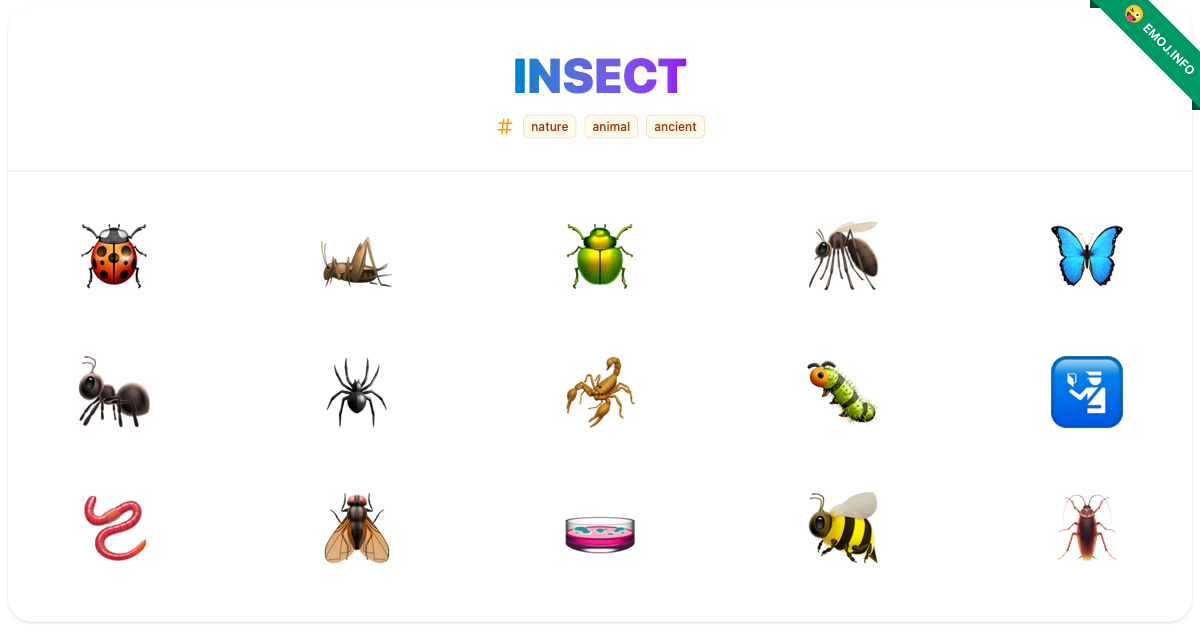 Insect Emojis 🐞 🦗 🪲 | Meaning, Copy & Paste