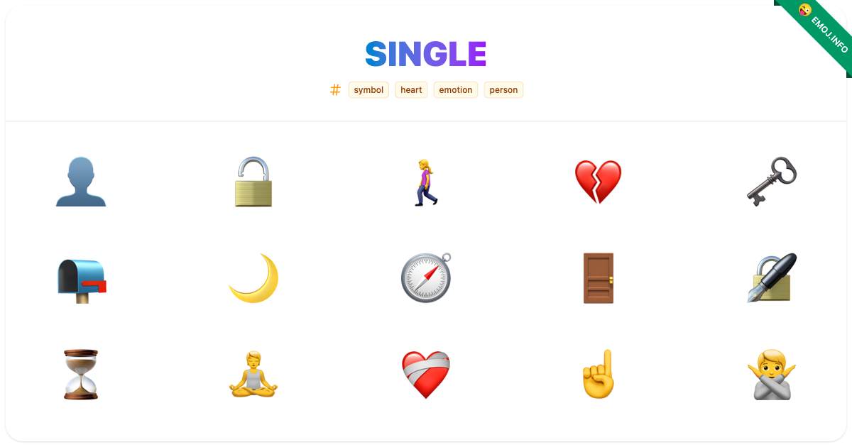 Single Emojis 👤 🔓 🚶‍♀️ | Meaning, Copy & Paste