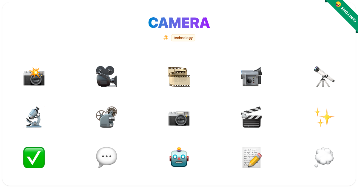 Camera Emojis 📸 🎥 🎞️ | Meaning, Copy & Paste
