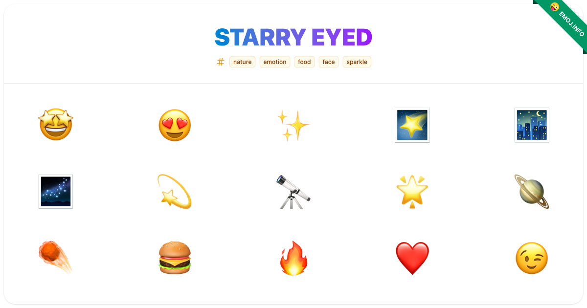 Starry Eyed Emojis 🤩 😍 | Meaning, Copy & Paste