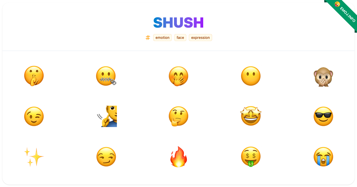 Shush Emojis 🤫 🤐 🤭 | Meaning, Copy & Paste