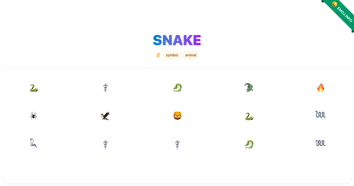 Snake Emojis 🐍 ⚕️ 🐉 | Meaning, Copy & Paste