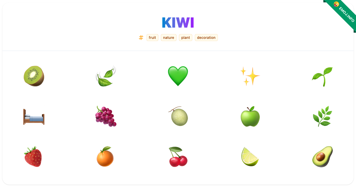 Kiwi Emojis 🥝 🍃 💚 | Meaning, Copy & Paste