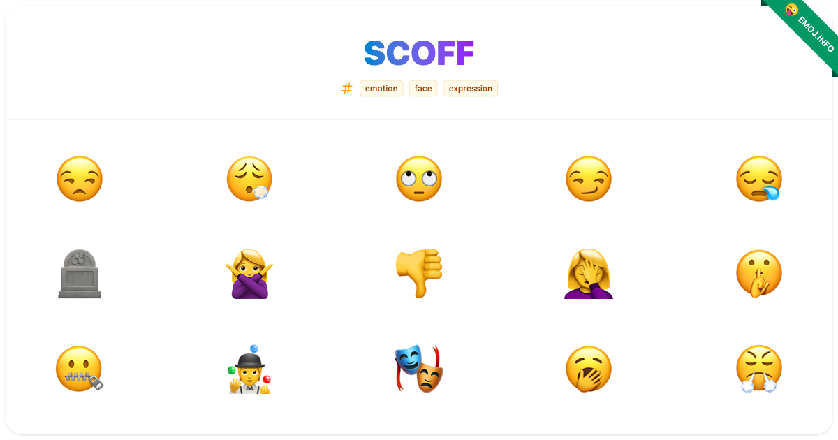 Scoff Emojis 😒 😮‍💨 🙄 | Meaning, Copy & Paste