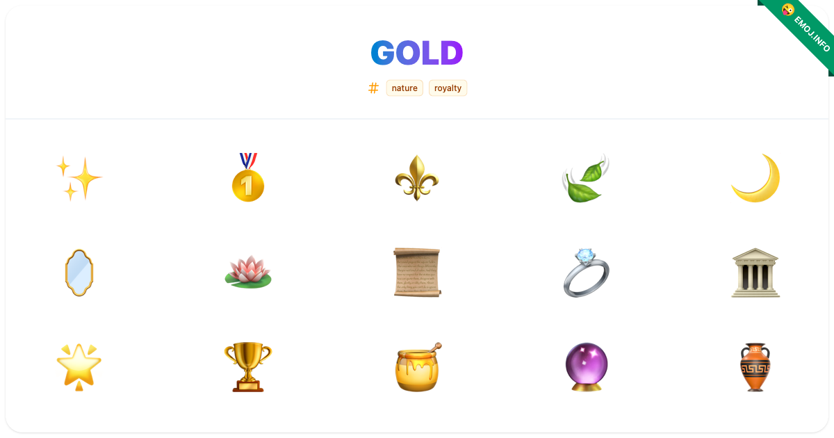 Gold Emojis 🥇 ⚜️ | Meaning, Copy & Paste