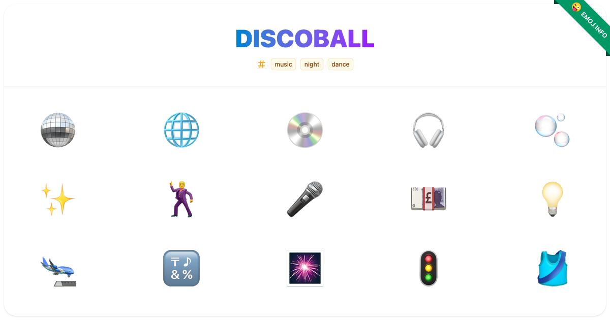 Discoball Emojis 🪩 🌐 💿 | Meaning, Copy & Paste