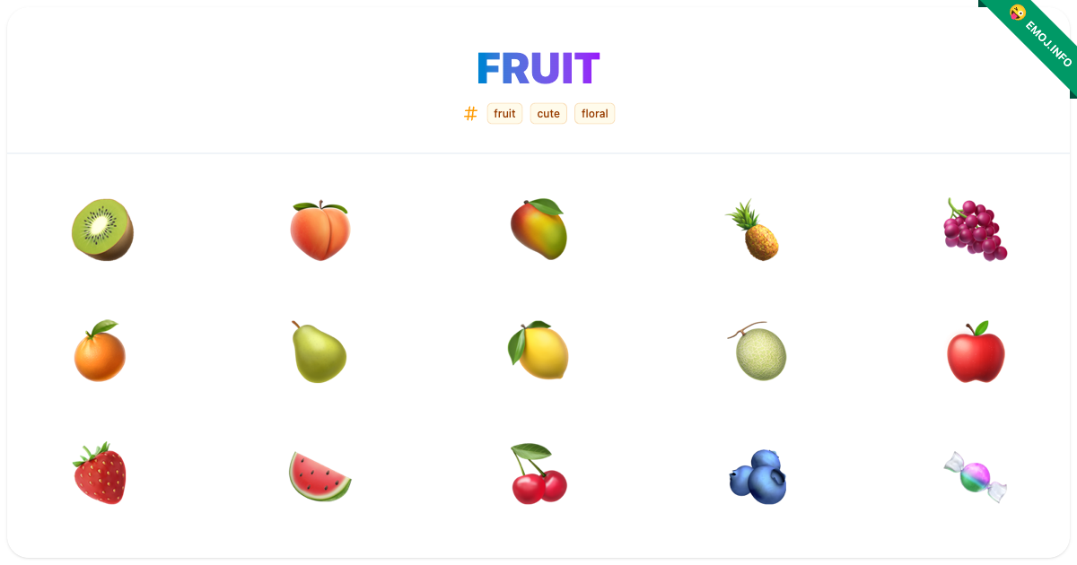 Fruit Emojis 🥝 🍑 🥭 | Meaning, Copy & Paste