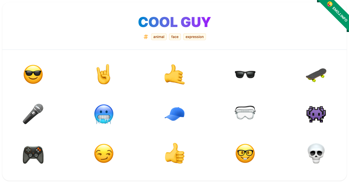 Cool Guy Emojis 😎 🤘 🤙 | Meaning, Copy & Paste