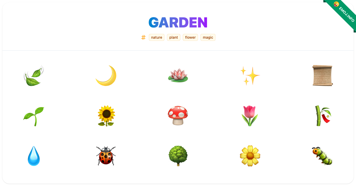 Garden Emojis 🍃 🌙 🪷 | Meaning, Copy & Paste
