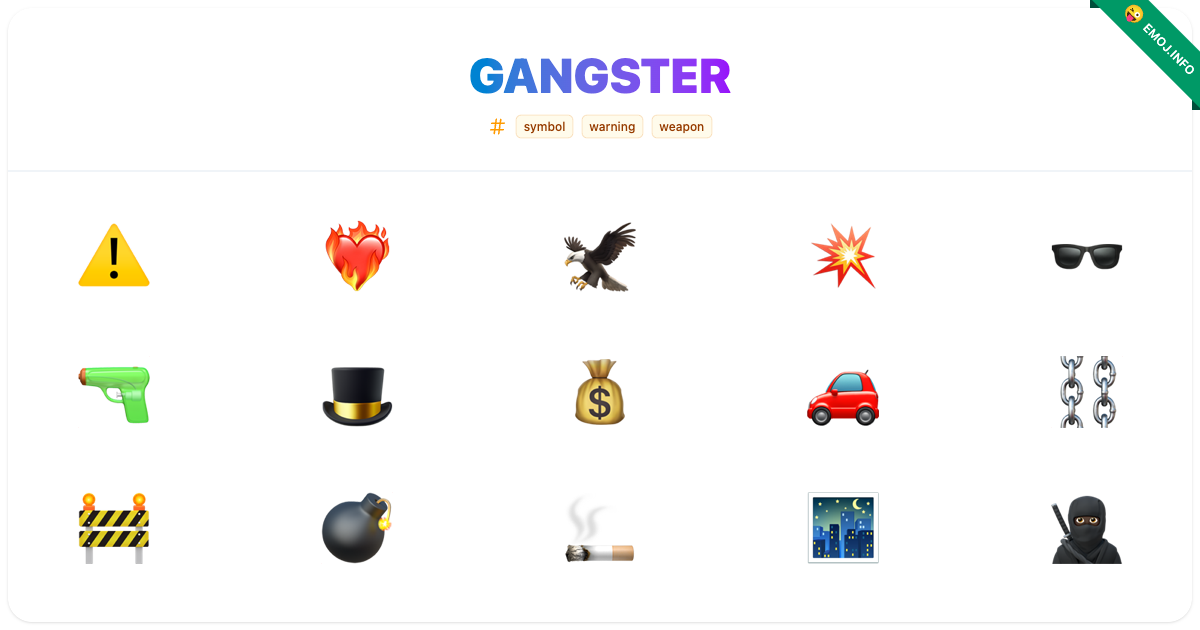 Gangster Emojis ⚠️ ️‍🔥 🦅 | Meaning, Copy & Paste