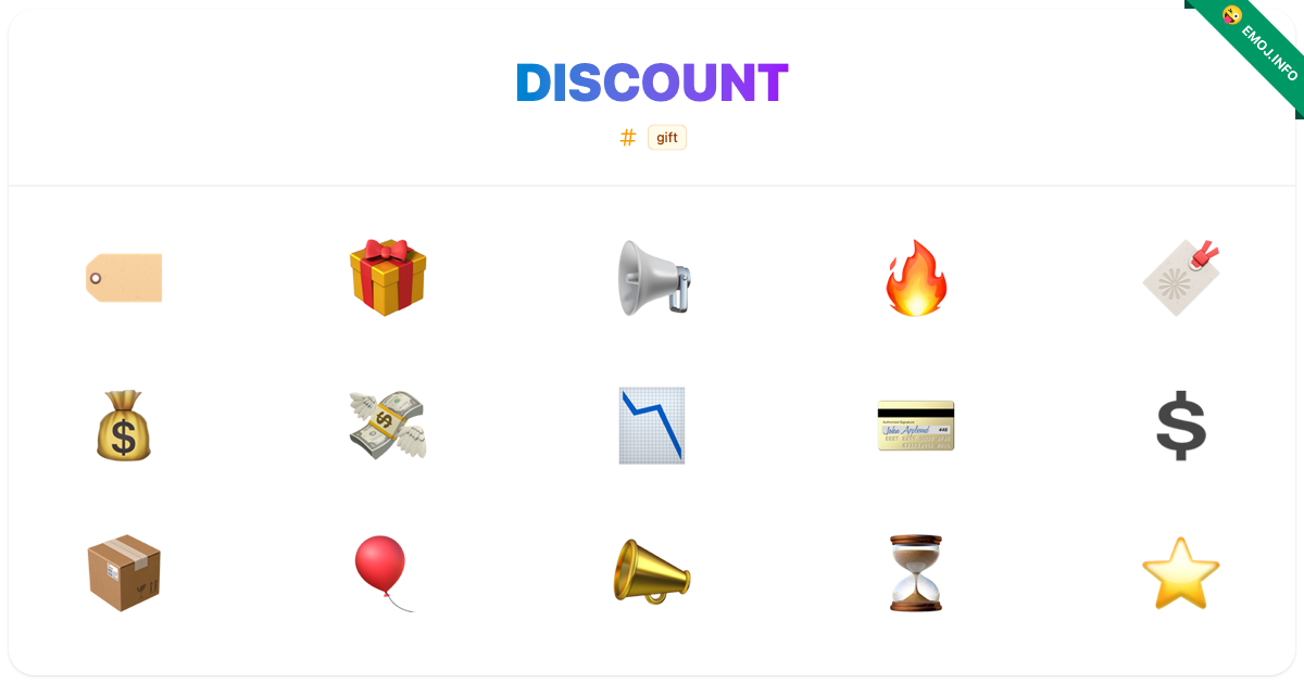 Discount Emojis 🏷️ 🎁 📢 | Meaning, Copy & Paste