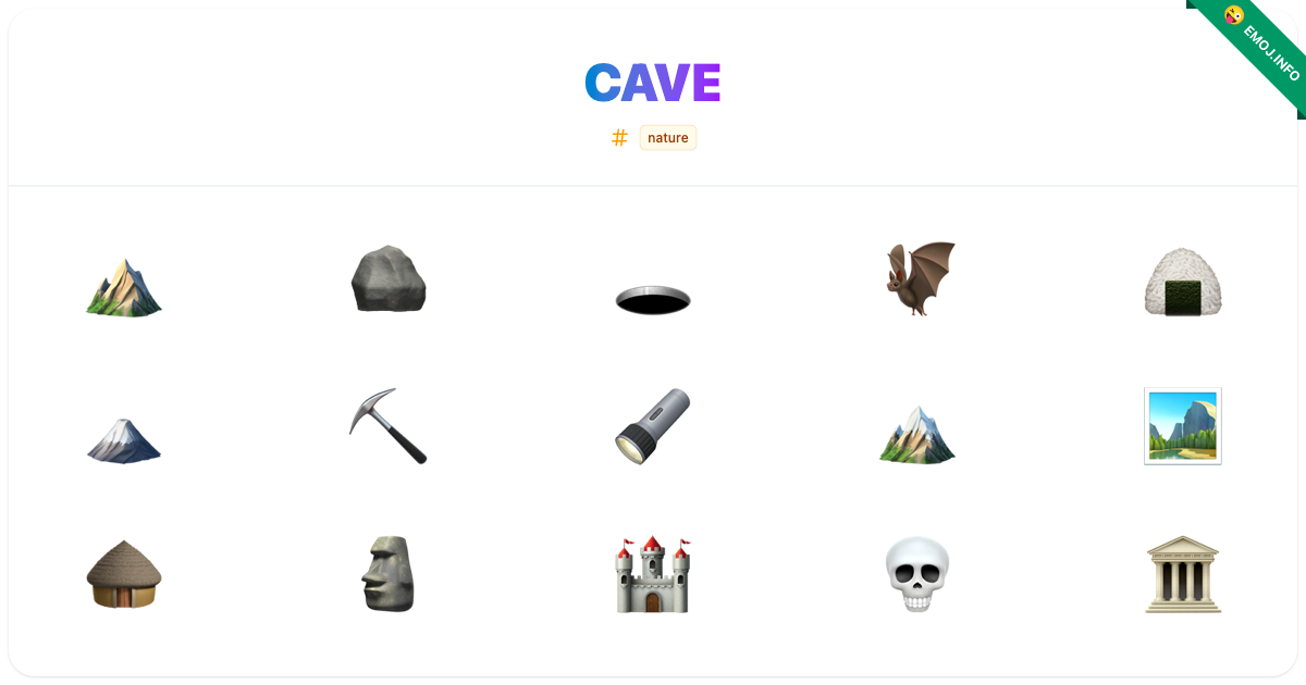 Cave Emojis ⛰️ 🪨 🕳️ | Meaning, Copy & Paste
