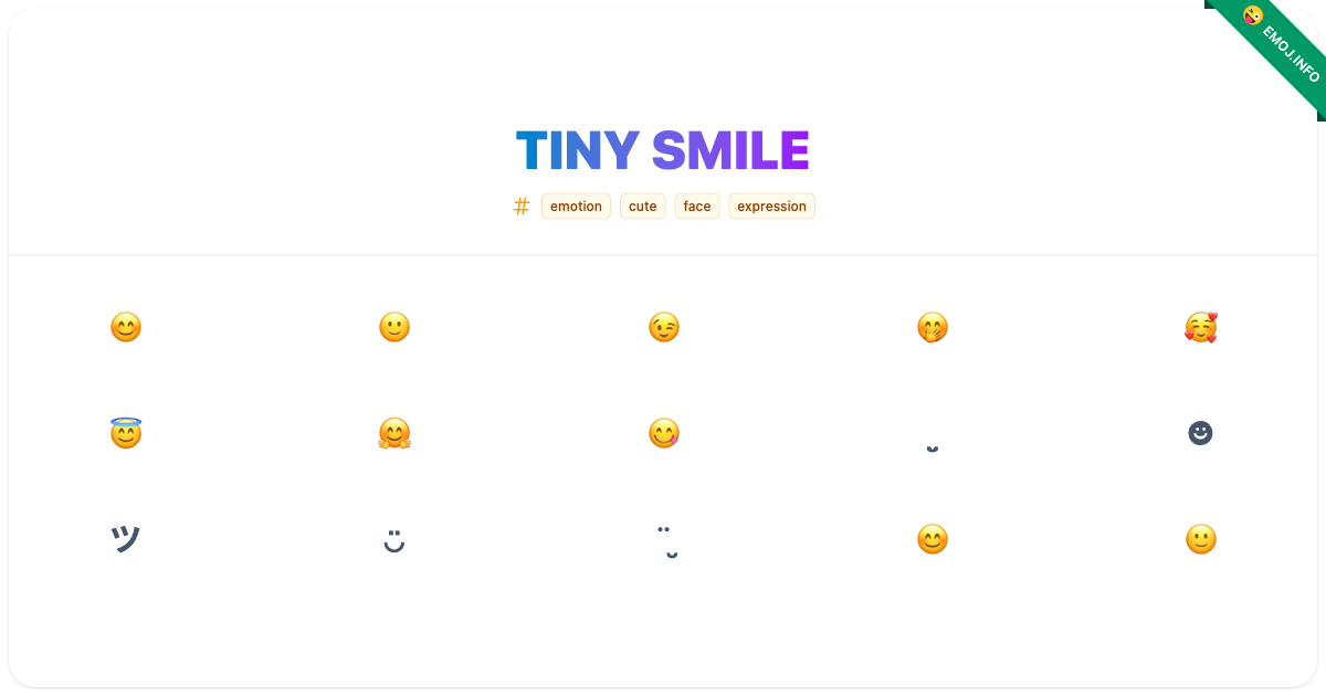 Tiny Smile Emojis 😊 🙂 😉 | Meaning, Copy & Paste