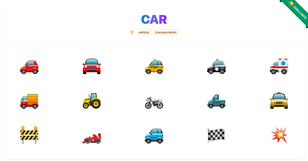 Car Emojis 🚗 🚘 🚕 | Meaning, Copy & Paste